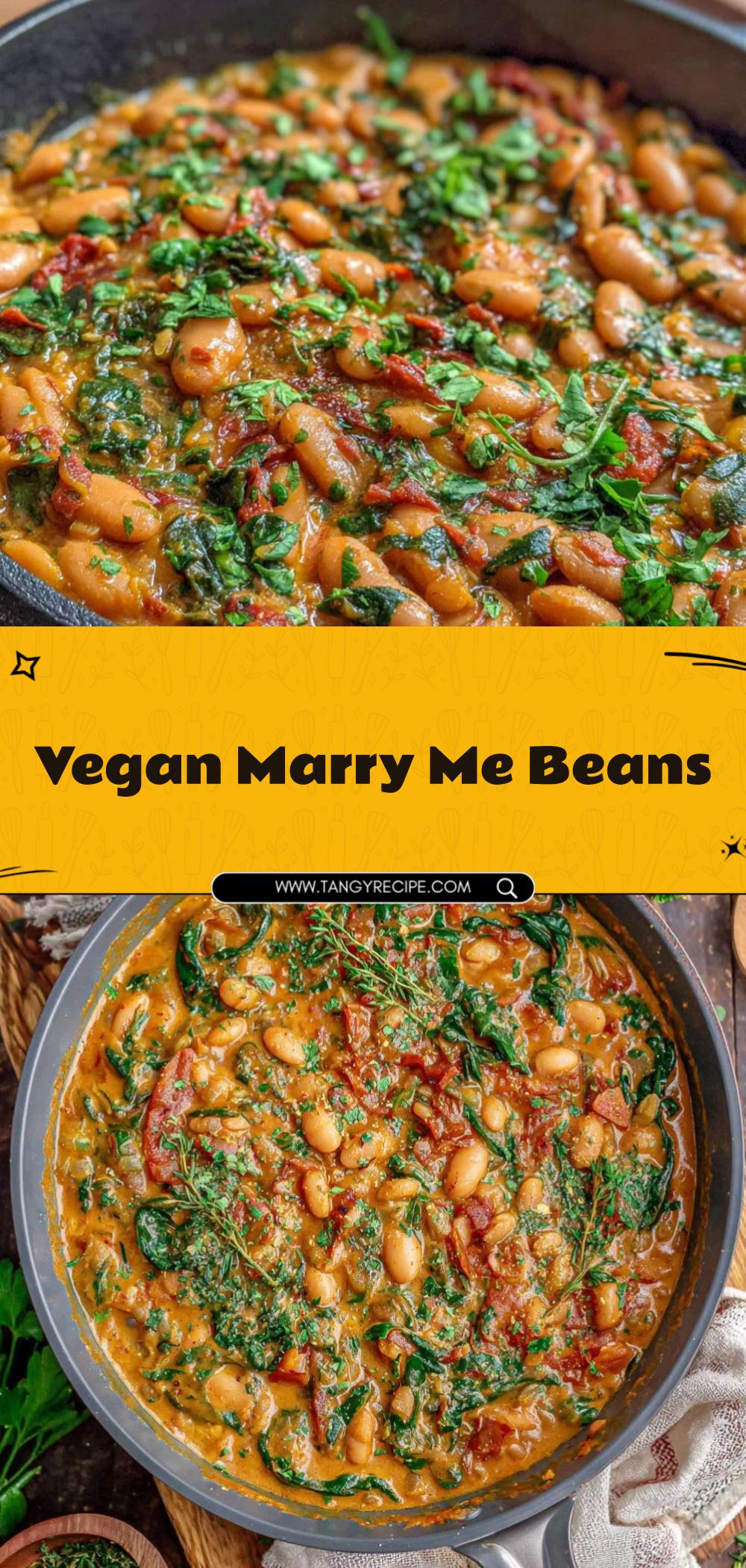 Vegan Marry Me Beans with Sun-Dried Tomatoes - Tangy Recipe